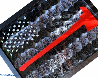 Firefighter Shadow Box - Etsy