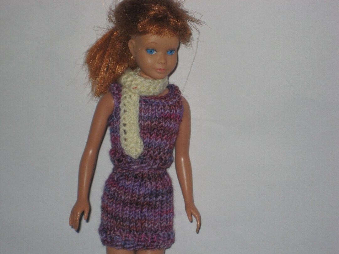 Knitted Outfit Skipper: Top, Skirt and Scarf - Etsy