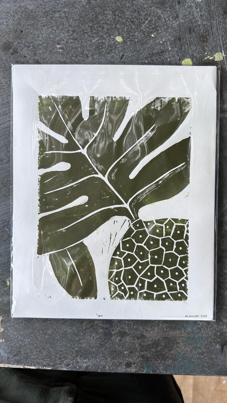 Breadfruit 'ulu Linocut Print - Etsy
