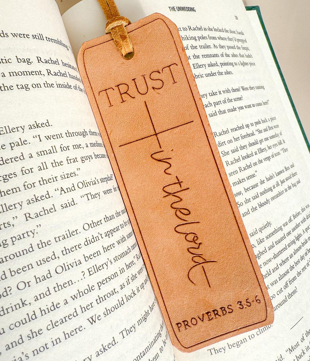 Handcrafted Leather Bookmark: "trust in the Lord" - Inspirational ...
