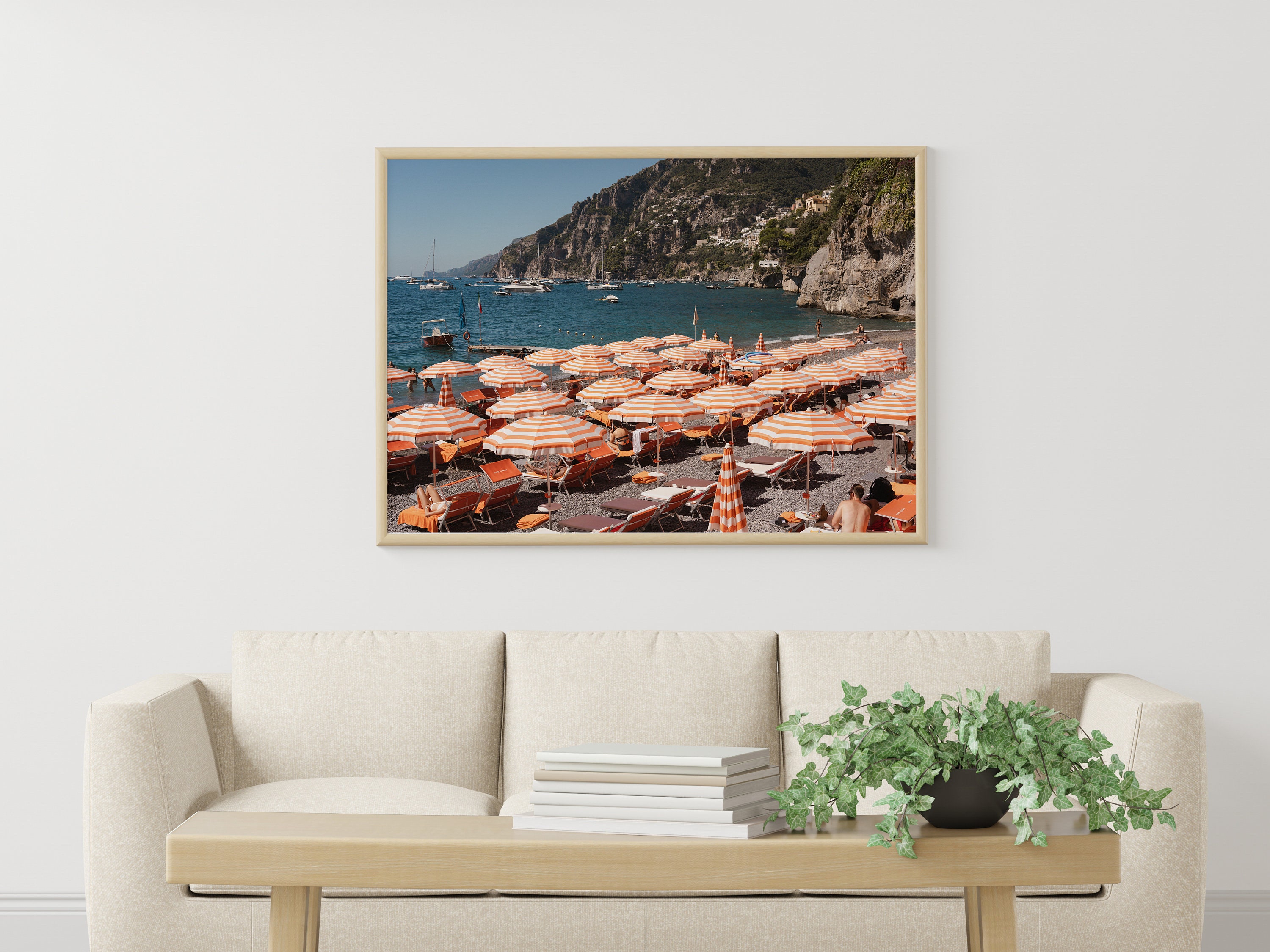 Beach Umbrella Print | Italy Beach Club | Amalfi Coast Print ...