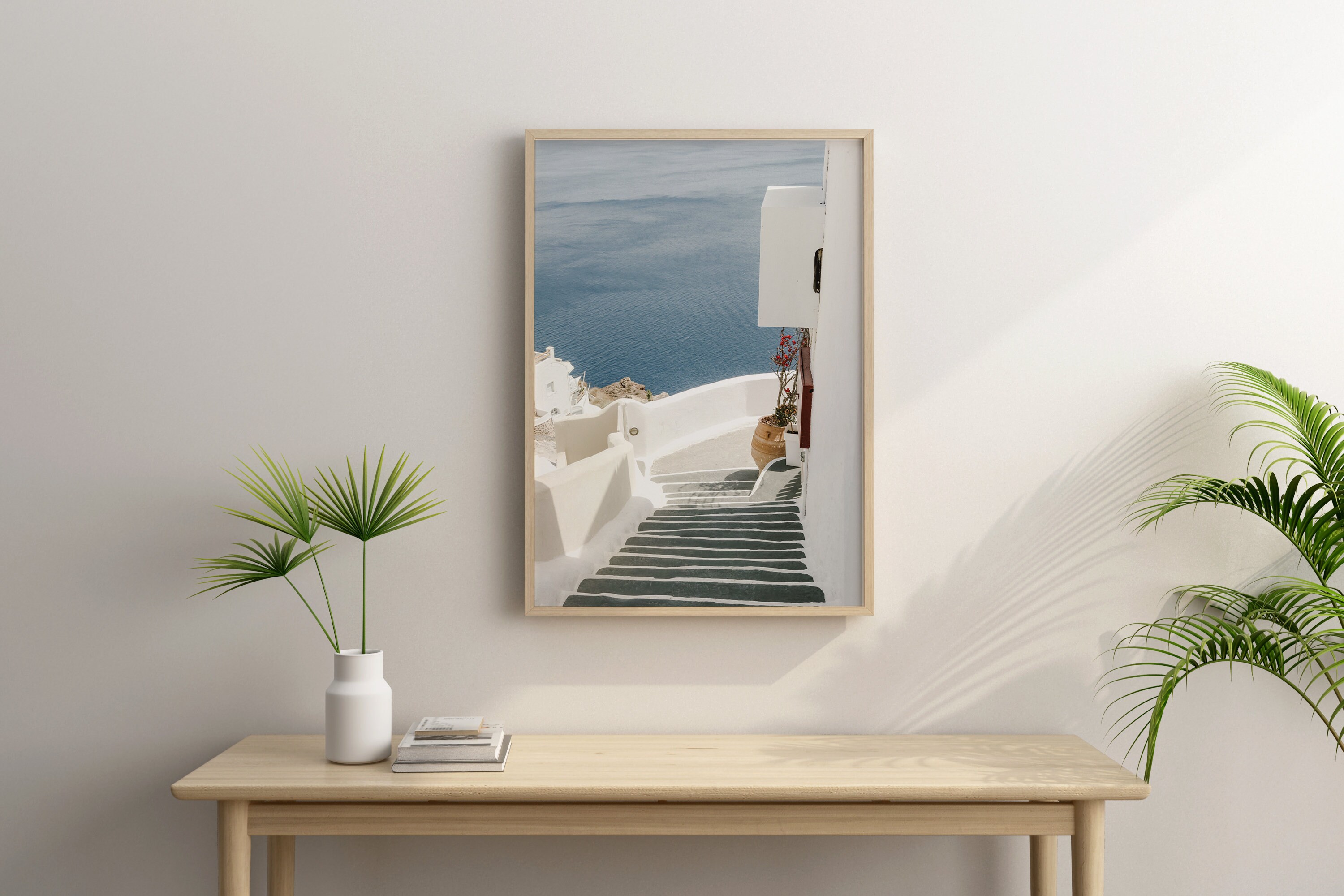 Greece Print Santorini Wall Art Pastel Wall Art Europe Travel Print ...