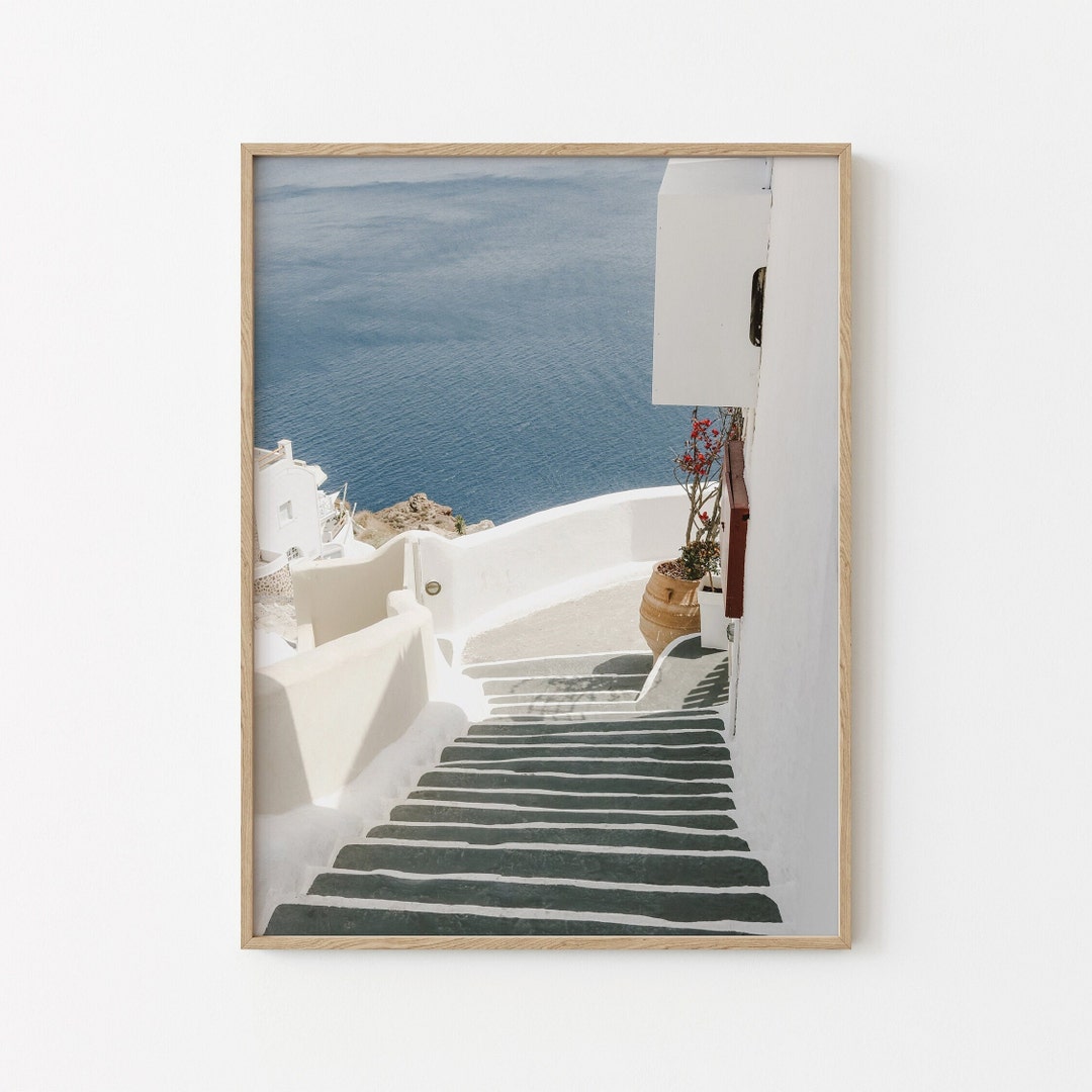 Greece Print | Santorini Wall Art | Pastel Wall Art | Europe Travel ...