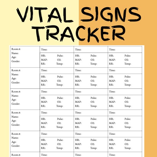 CNA Vitals Signs Sheet Tech/pct/pca Nurse Aide Vital Signs - Etsy