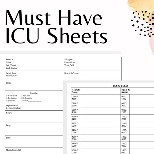 ICU Nurse Report Sheet Basic - Etsy