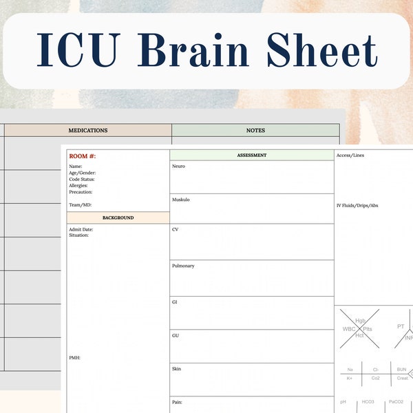 New Grad Nurse Report Sheet - Etsy Canada