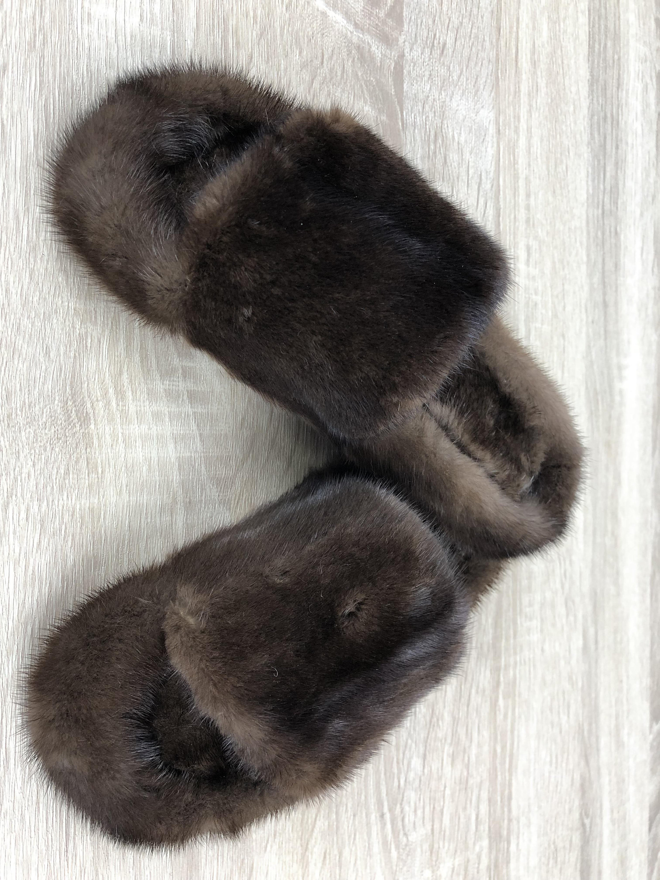 Mink Fur Slipper Natural Brown - Etsy
