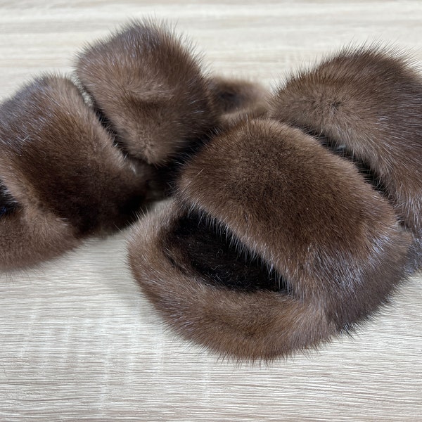Mink Fur Slides - Etsy