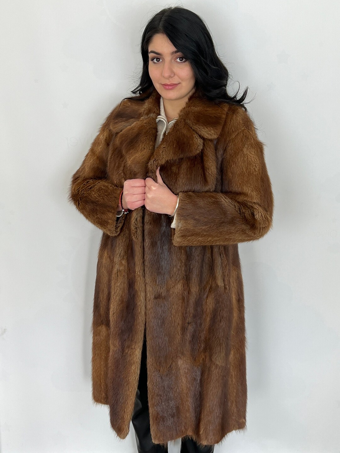Vintage Real Fur Moscow Coat: Brown Winter Glamour (size M-L) - Etsy