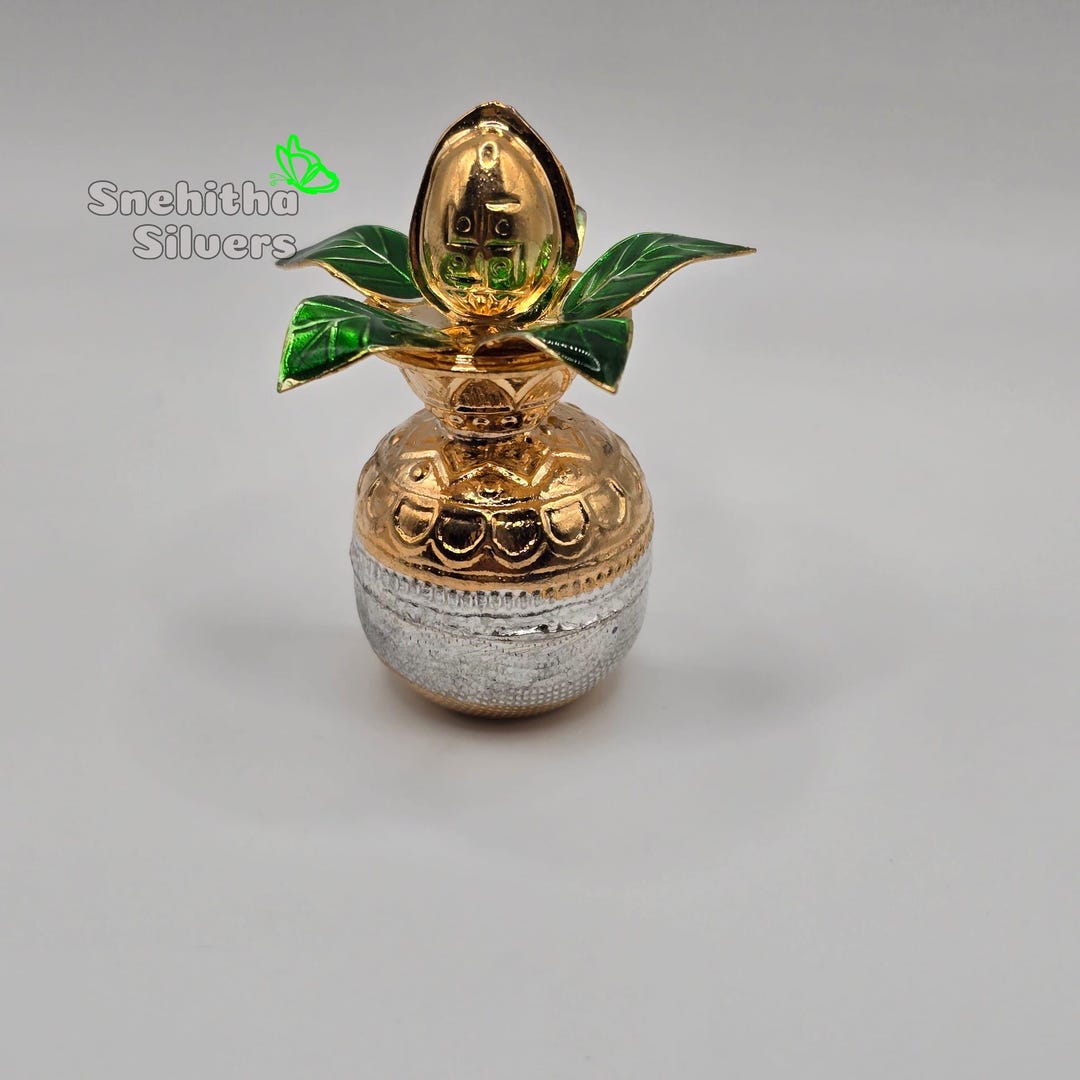 Pure Silver Gold Coated Kalash, Pure Silver Gift,, Gold Coated Pure ...
