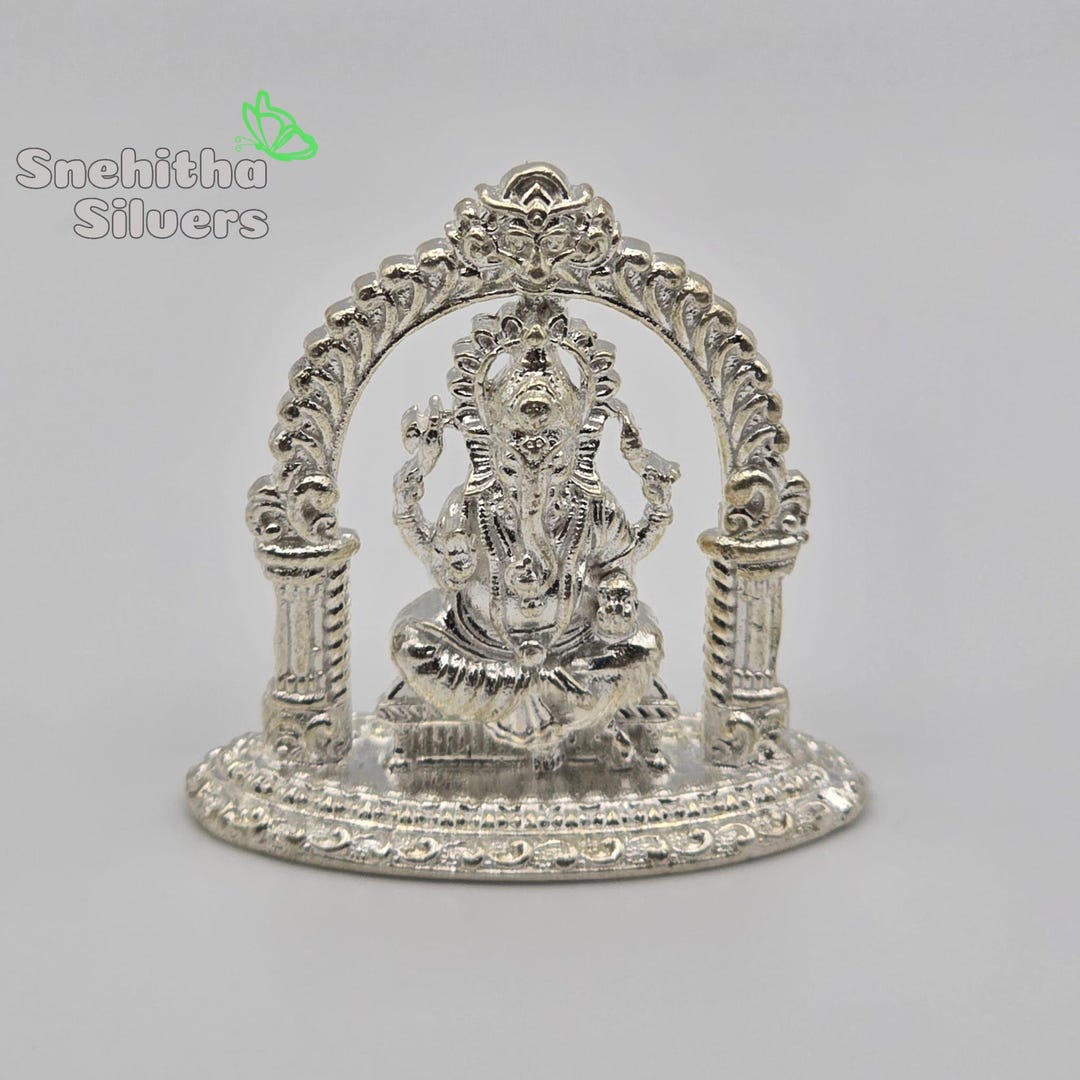 Pure Silver Statue- Silver Solid Ganesha Statue- 925 Silver Gift Items ...
