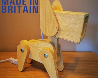 Wooden Dog Lamp | Etsy UK