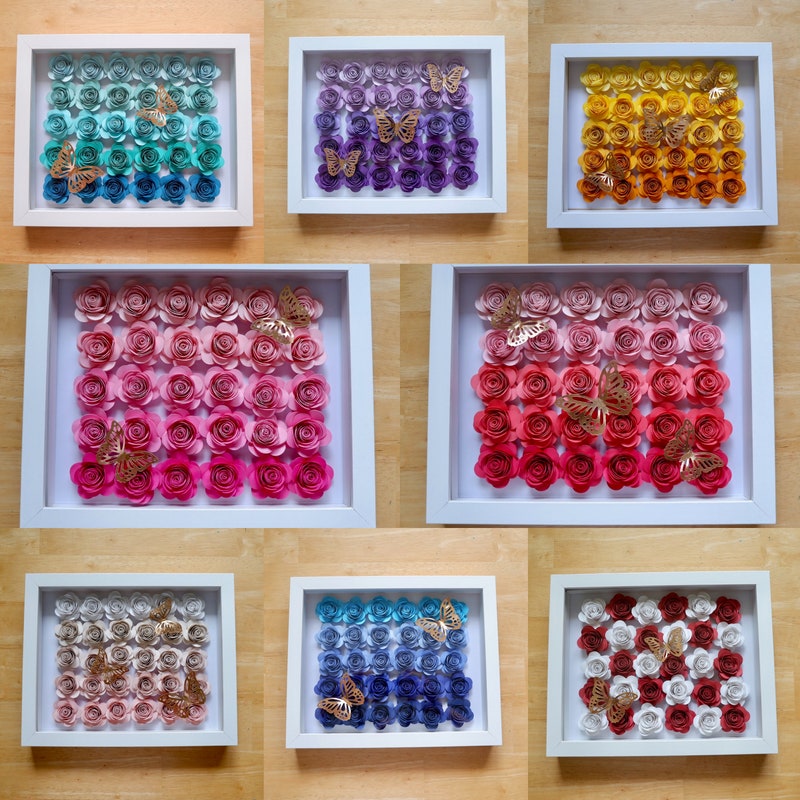 Paper Flower Shadow Box - Etsy