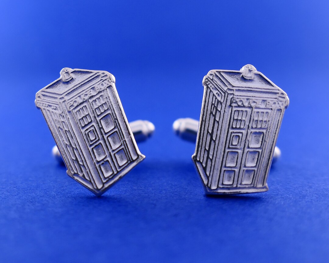 Sterling Silver Dr Who Tardis Cufflinks, Blue Police Box Cufflinks for ...
