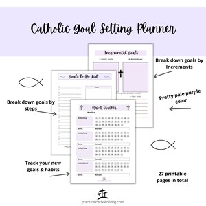 Catholic Goal Planner 8.5x11 Printable PDF Light Purple Instant ...