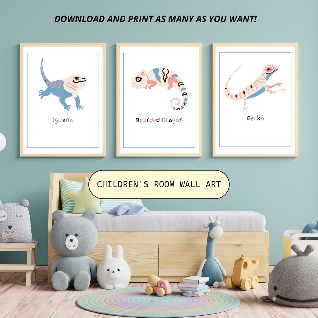 Children's Nursery Wall Art ~ God's Creatures ~ Lizards ~ 8x10 & 11x14 ...