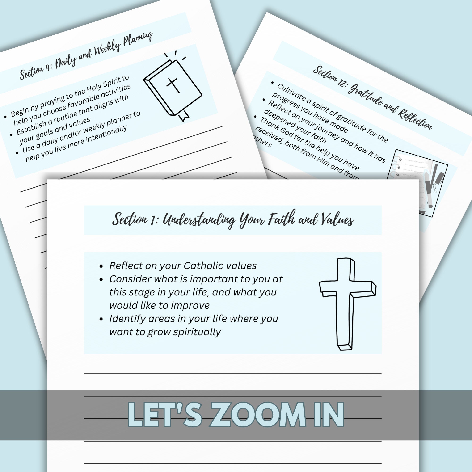 Catholic Goal Setting Workbook: Spiritual Growth Planner (digital ...