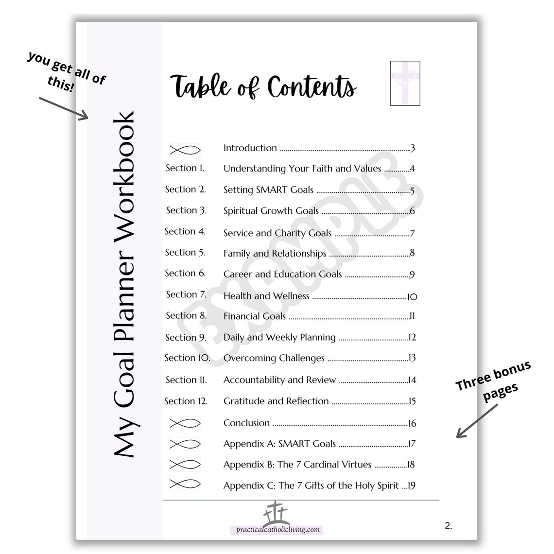 Catholic Goal Setting Workbook: Purple Printable Planner (PDF) - Etsy