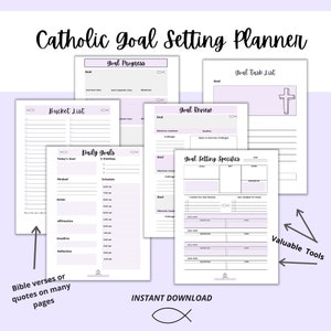 Catholic Goal Planner 8.5x11 Printable PDF Light Purple Instant ...
