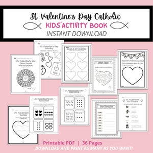 St. Valentine's Day Catholic Kids' Printable Activity Book 8.5x11 ...