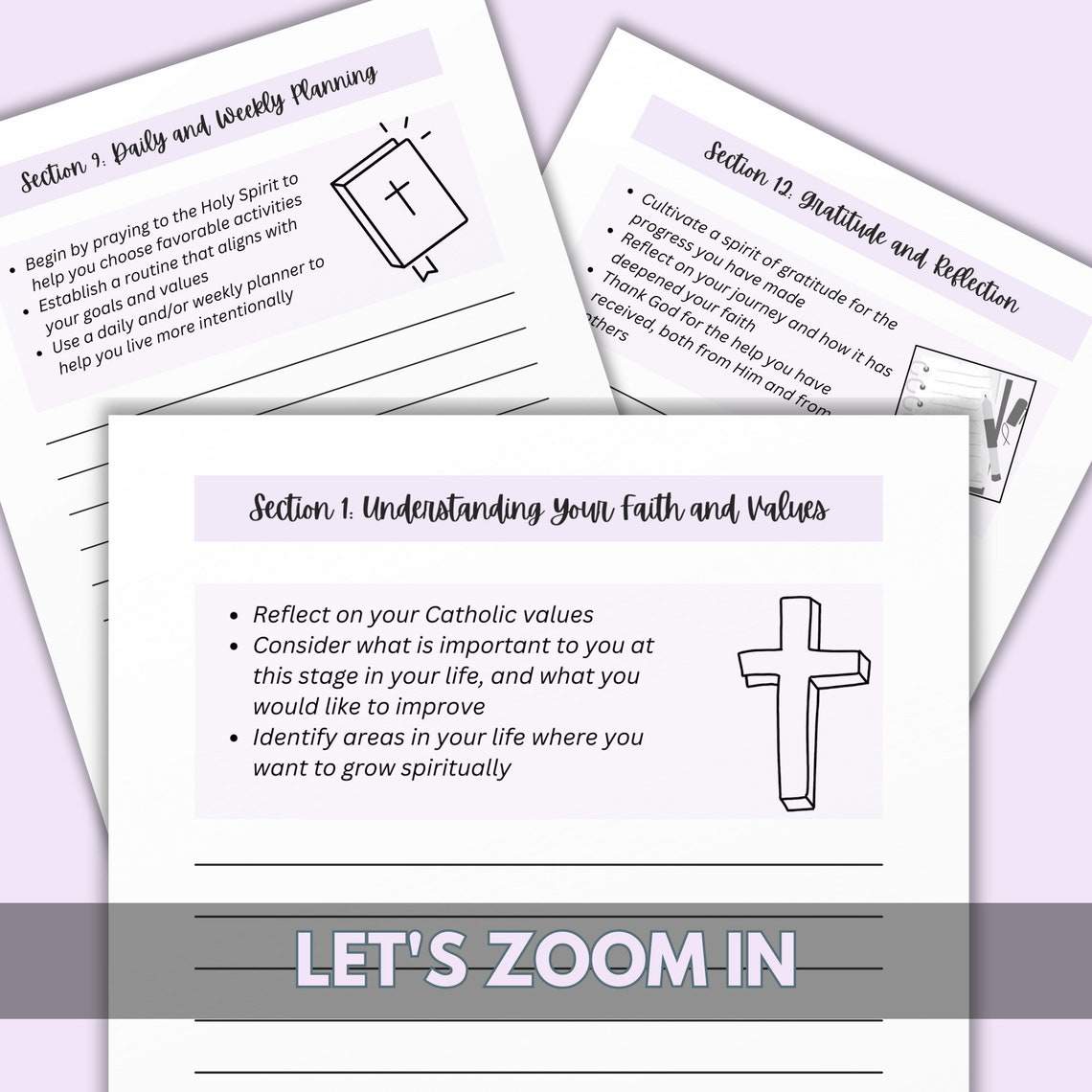 Catholic Goal Setting Workbook: Purple Printable Planner (PDF) - Etsy