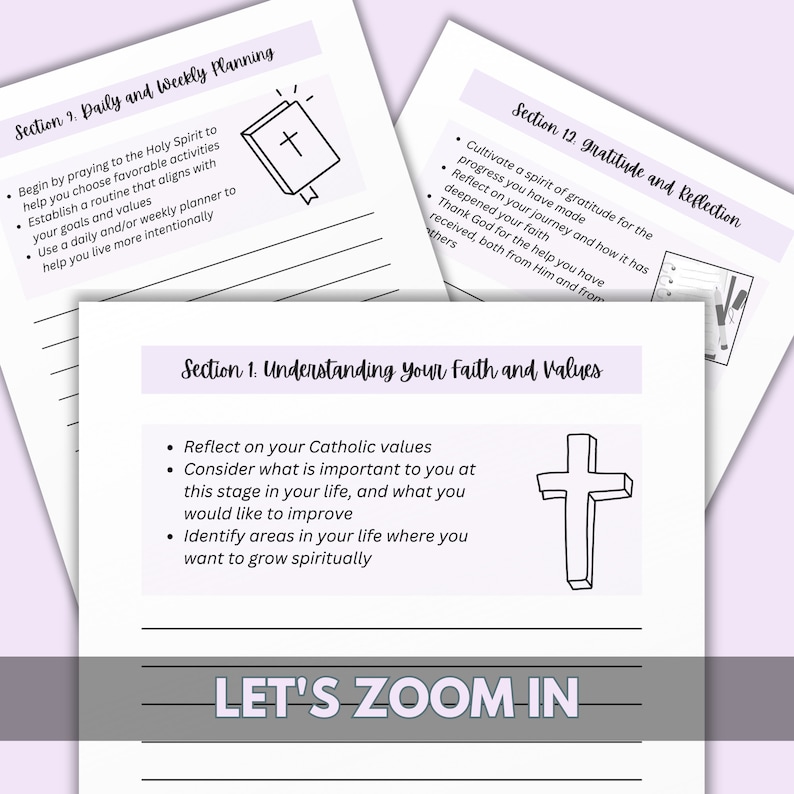 Catholic Goal Setting Workbook: Purple Printable Planner (PDF) - Etsy