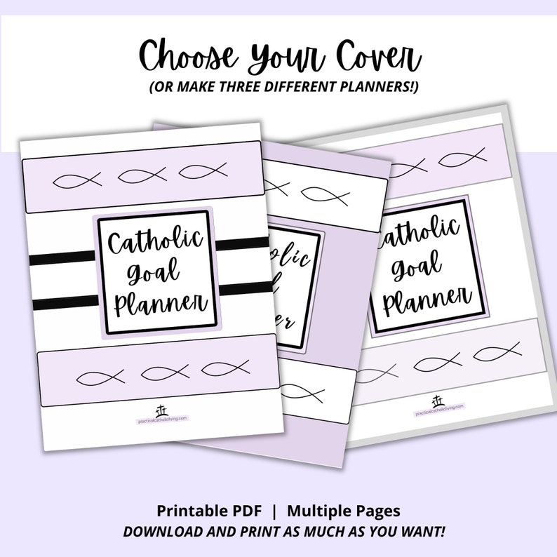 Catholic Goal Planner 8.5x11 Printable PDF Light Purple Instant ...