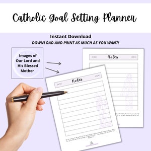 Catholic Goal Planner 8.5x11 Printable PDF Light Purple Instant ...