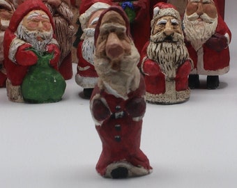 Signed Vintage Style 2007 Santa Figurine Hand Painted Plaster - Etsy