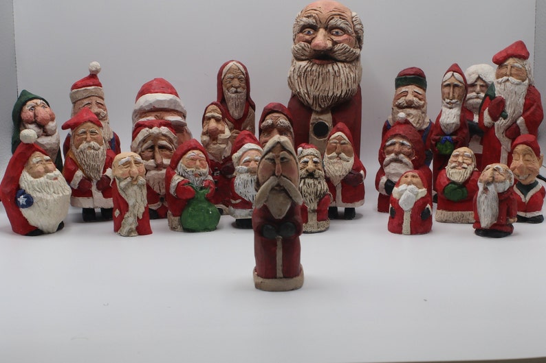 Signed Vintage Style 2009 Santa Figurine Hand Painted Plaster Cast From ...