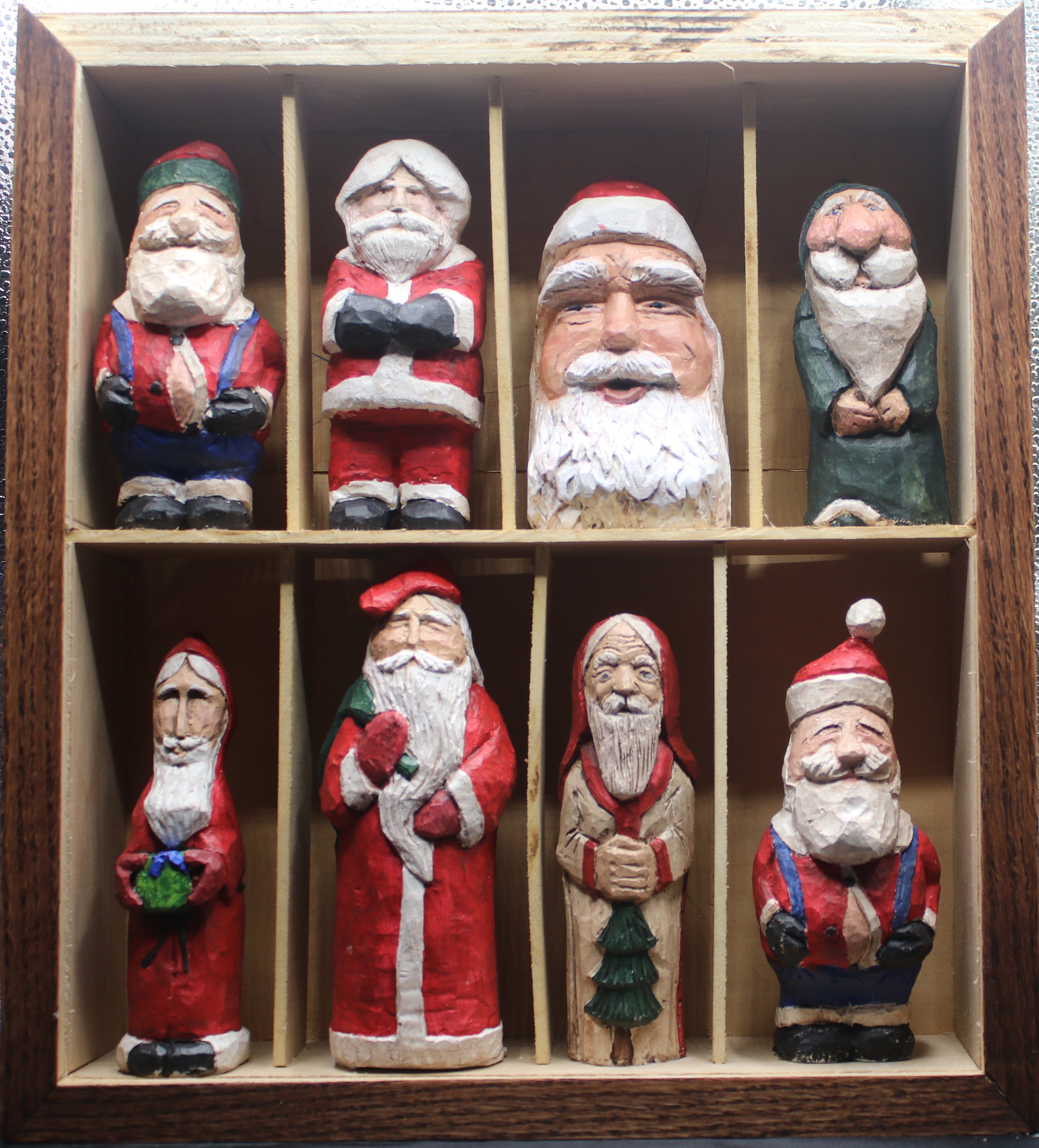 Custom Made Wooden Display / Storage Case for Santa Figurines With ...