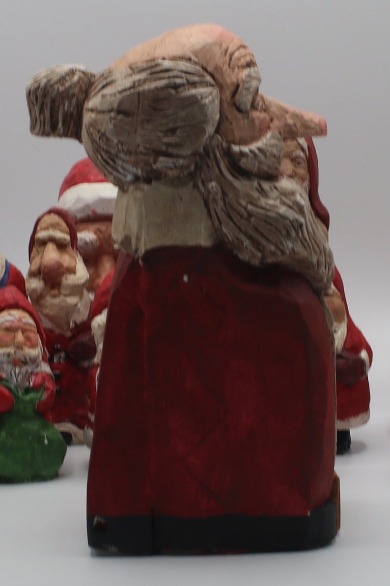 Signed Vintage Style 2020 Santa Figurine Hand Painted Plaster Cast From ...