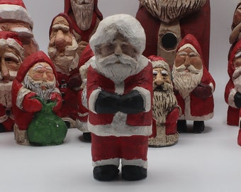 Signed Vintage Style 2007 Santa Figurine Hand Painted Plaster - Etsy