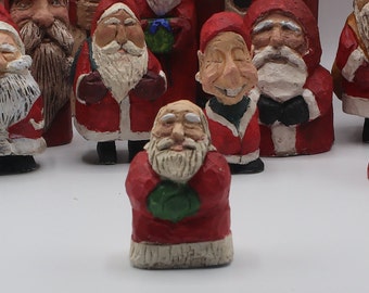 Signed Vintage Style 2013 Santa Figurine Hand Painted Plaster | Etsy