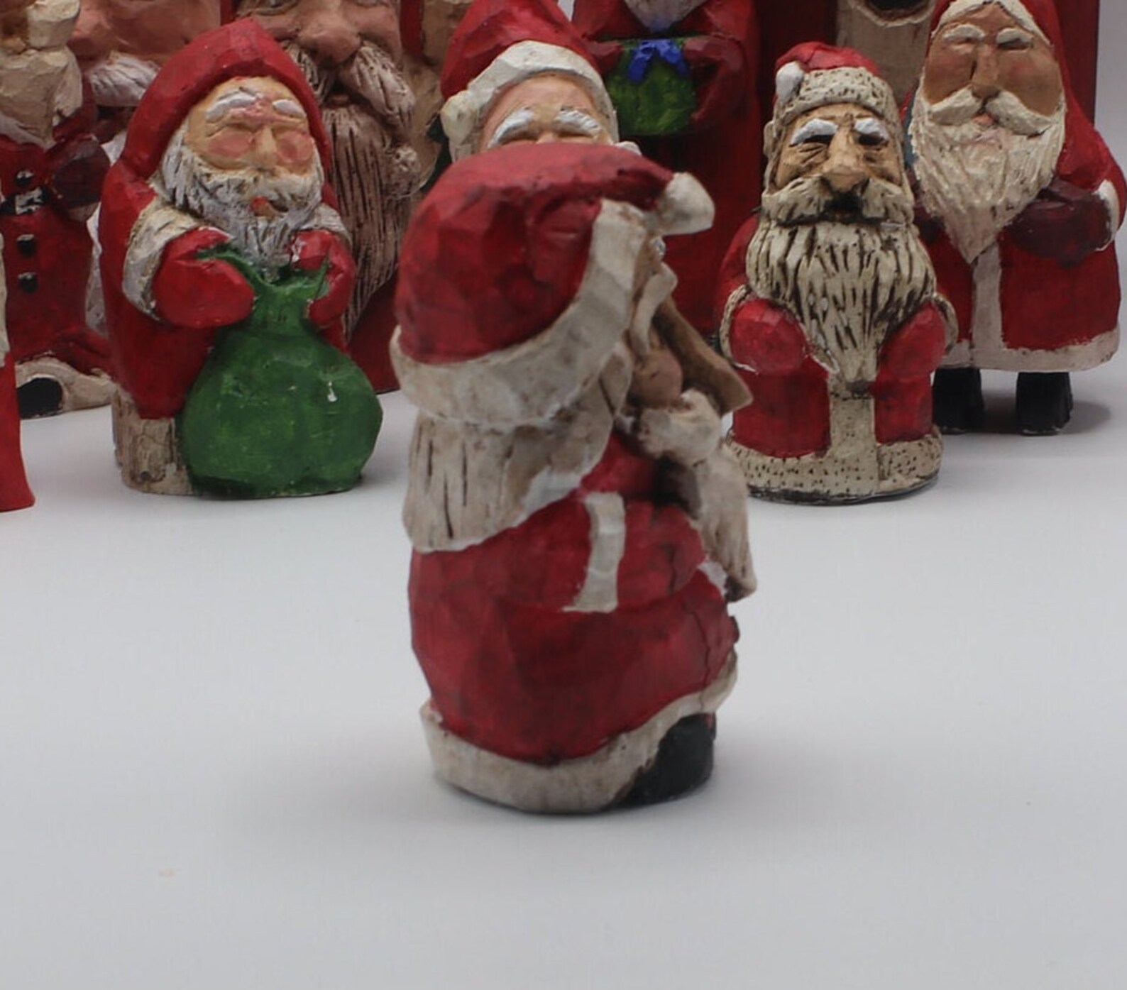 Signed Vintage Style 2012 Santa Figurine Hand Painted Plaster Cast From ...