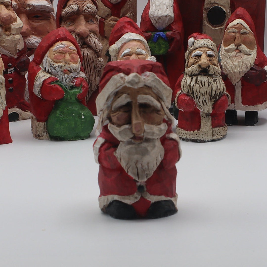 Signed Vintage Style 2012 Santa Figurine Hand Painted Plaster Cast From ...