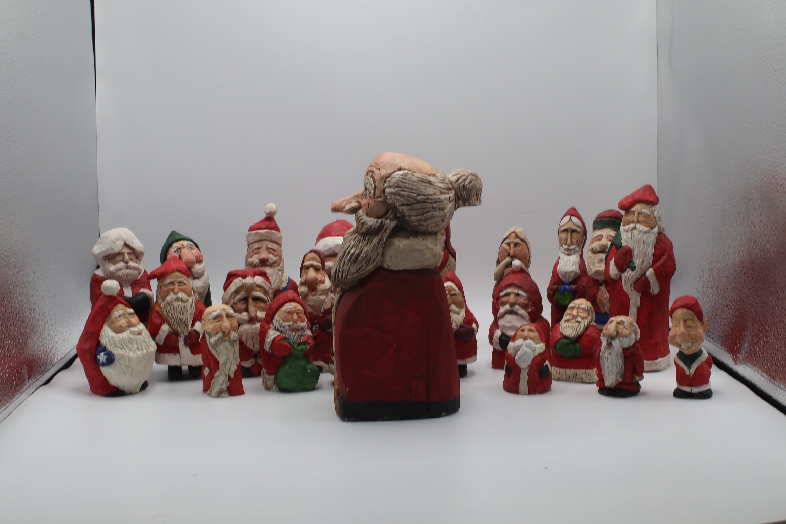 Signed Vintage Style 2020 Santa Figurine Hand Painted Plaster Cast From ...