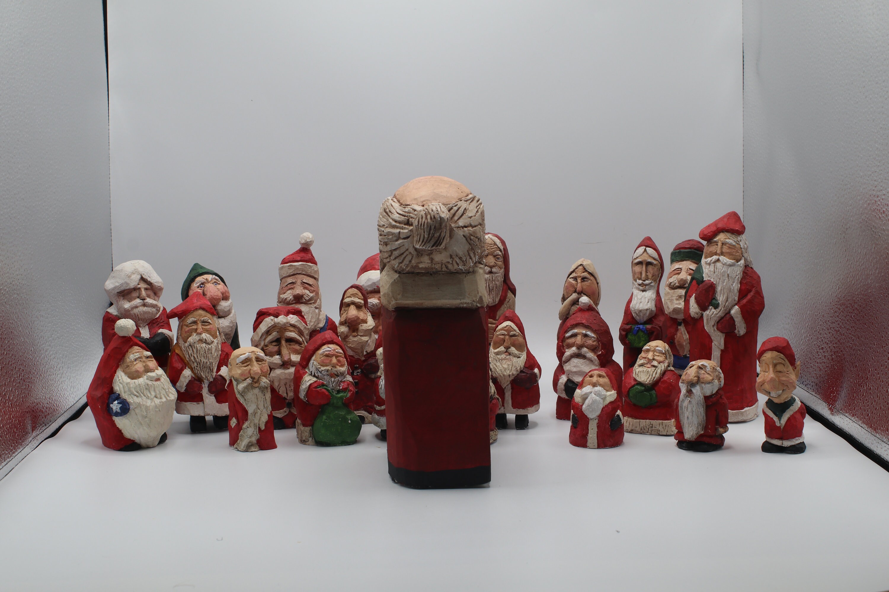 Signed Vintage Style 2020 Santa Figurine Hand Painted Plaster Cast From ...