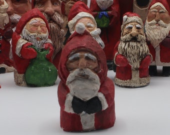 Signed Vintage Style 2007 Santa Figurine Hand Painted Plaster - Etsy