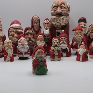 Signed Vintage Style 2013 Santa Figurine Hand Painted Plaster Cast From ...