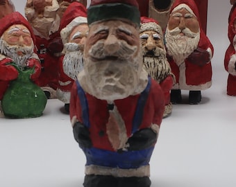 Signed Vintage Style 2007 Santa Figurine Hand Painted Plaster - Etsy