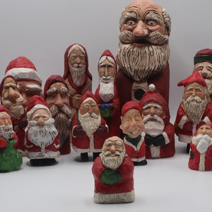 Signed Vintage Style 2004 Santa Figurine Hand Painted Plaster Cast From ...