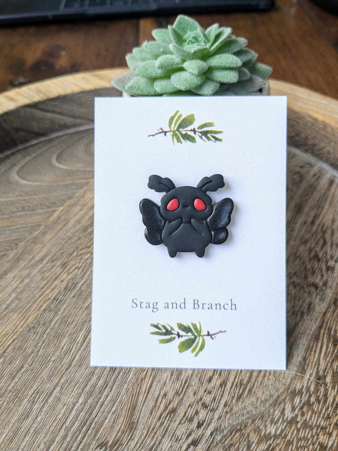 Moth Man Polymer Clay Pin | Cute Cryptid Moth Man Pin| Cute Moth Man - Etsy