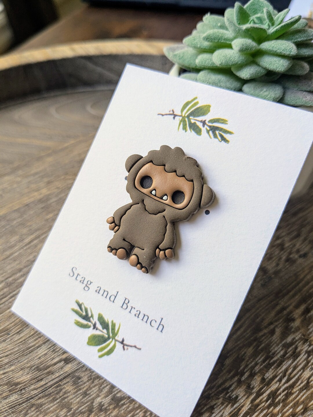 Big Foot Polymer Clay Pin | Cute Cryptid Big Foot Pin | Cute Big Foot ...