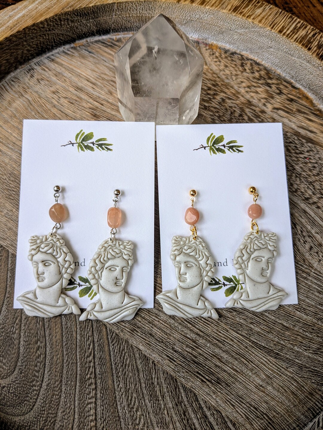 Greek Mythology Apollo Statue Polymer Clay Dangle Earrings With Sun ...