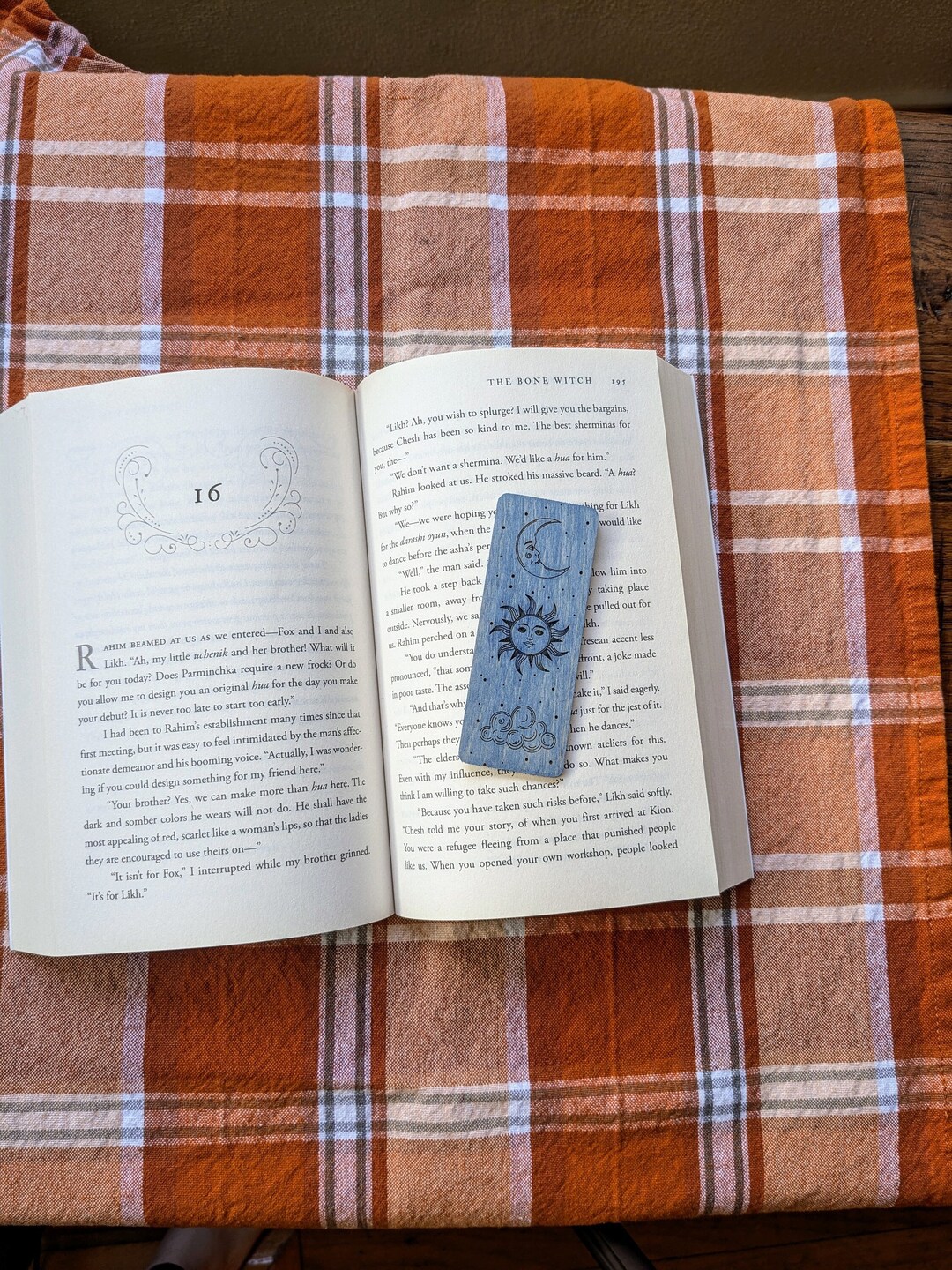 Celestial Whimsigothic Sun Moon and Cloud Engraved Wooden Bookmark ...