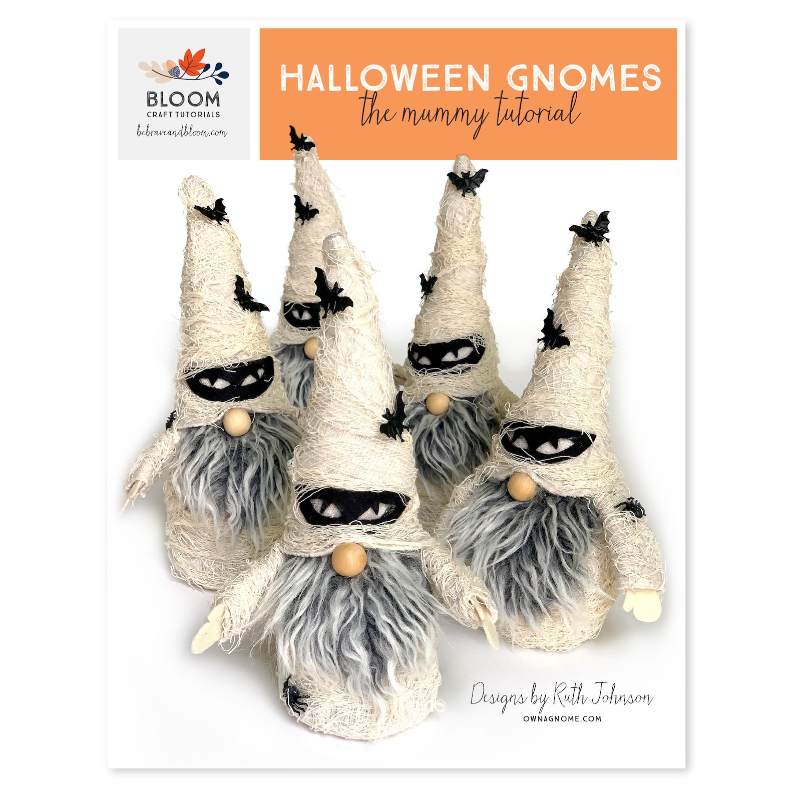 Halloween Mummy Gnome Sewing Tutorial PDF Pattern, Sewing Pattern ...
