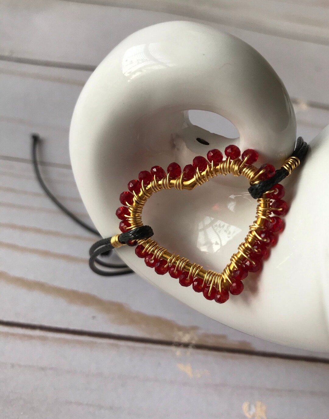 Red Heart Bracelet,Heart Bracelet,Crystals Bracelet,Crystal Jewelry ...
