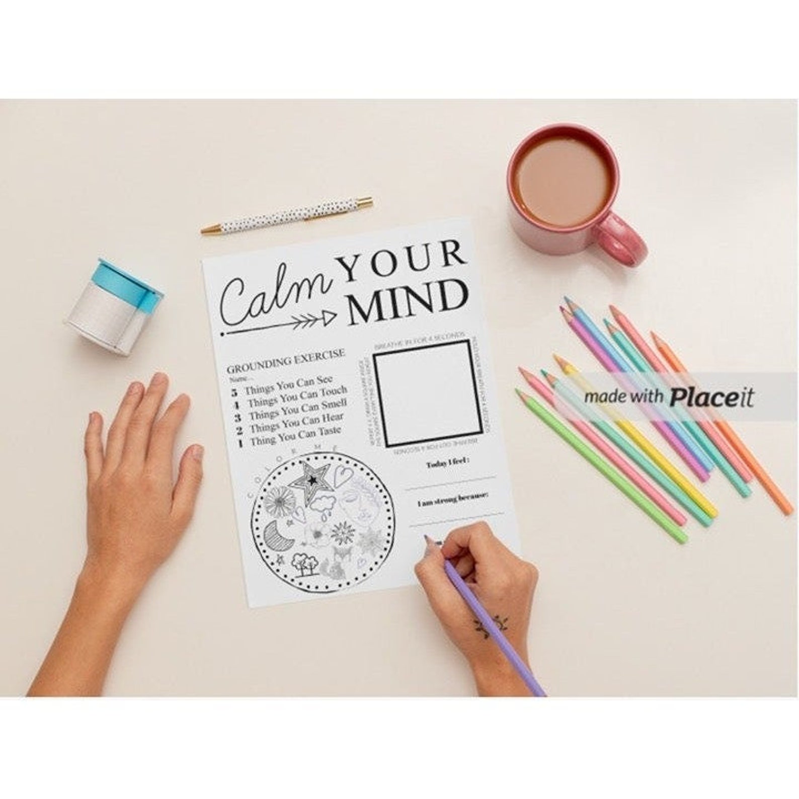 Calm Down Corner Worksheet | Mindfulness Meditation for Anxiety ...