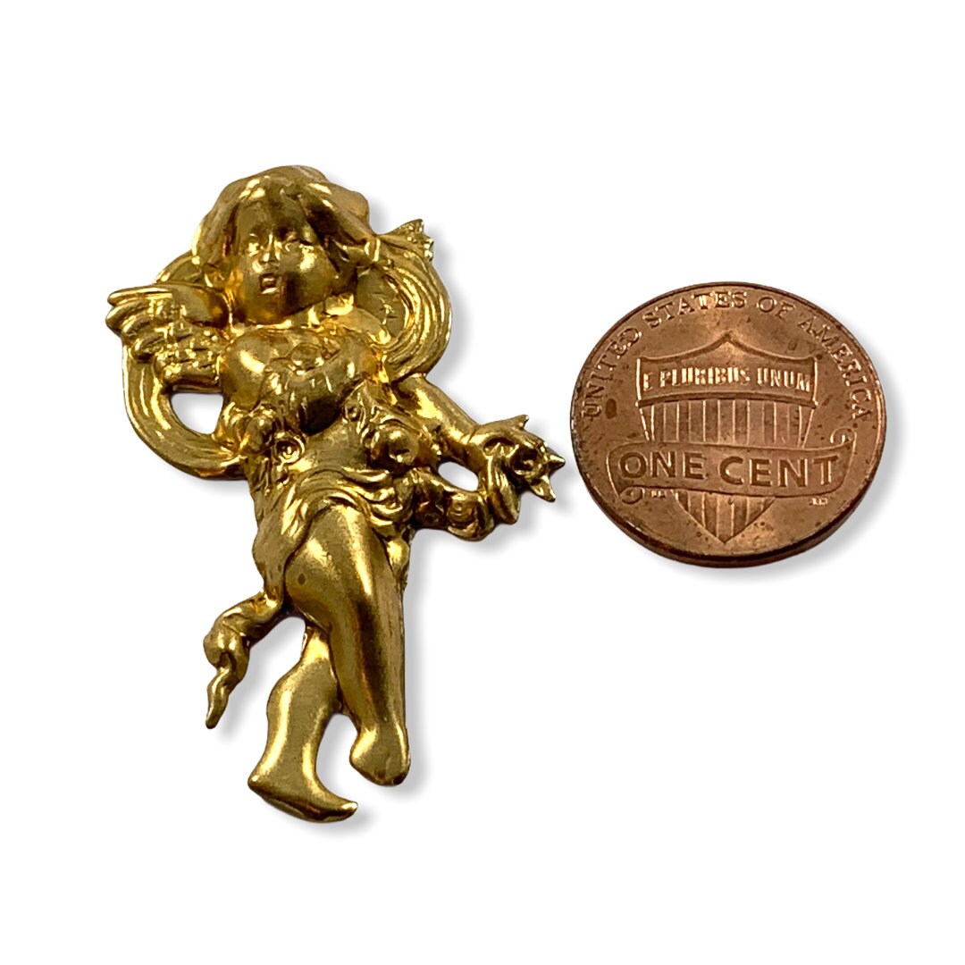 Gold Tone Metallic Cherub Angel Needle Minder - Etsy